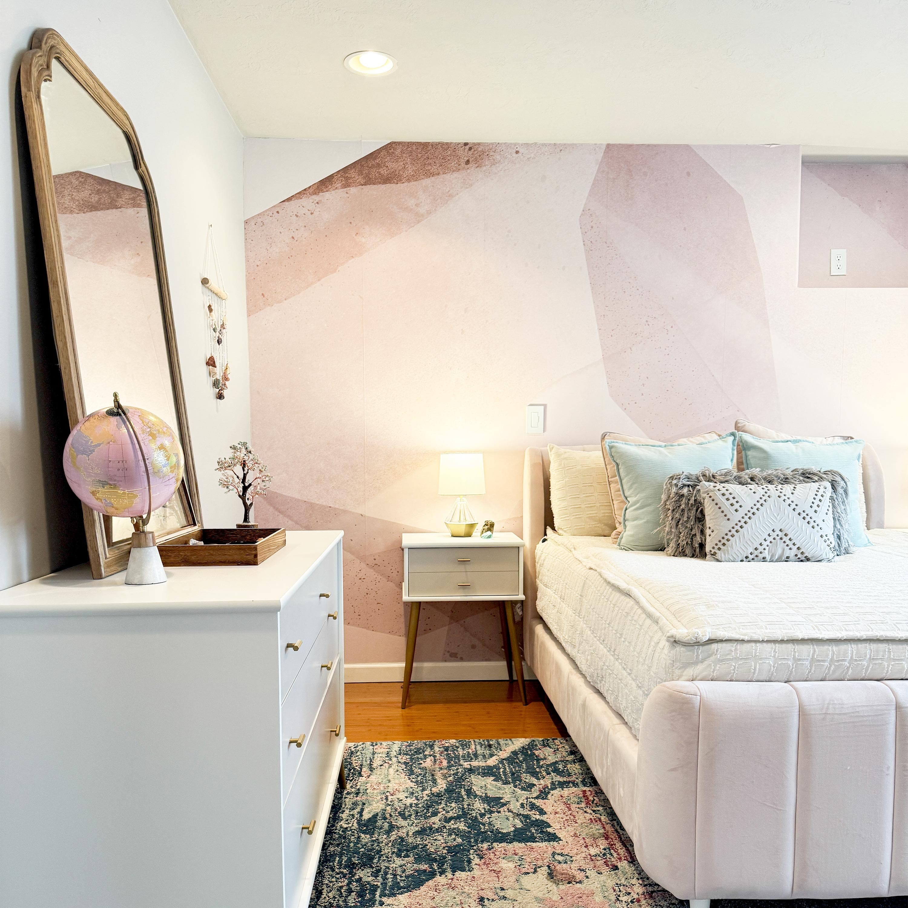 Crystal-Inspired Tween Bedroom Makeover with Peel-and-Stick Mural ...