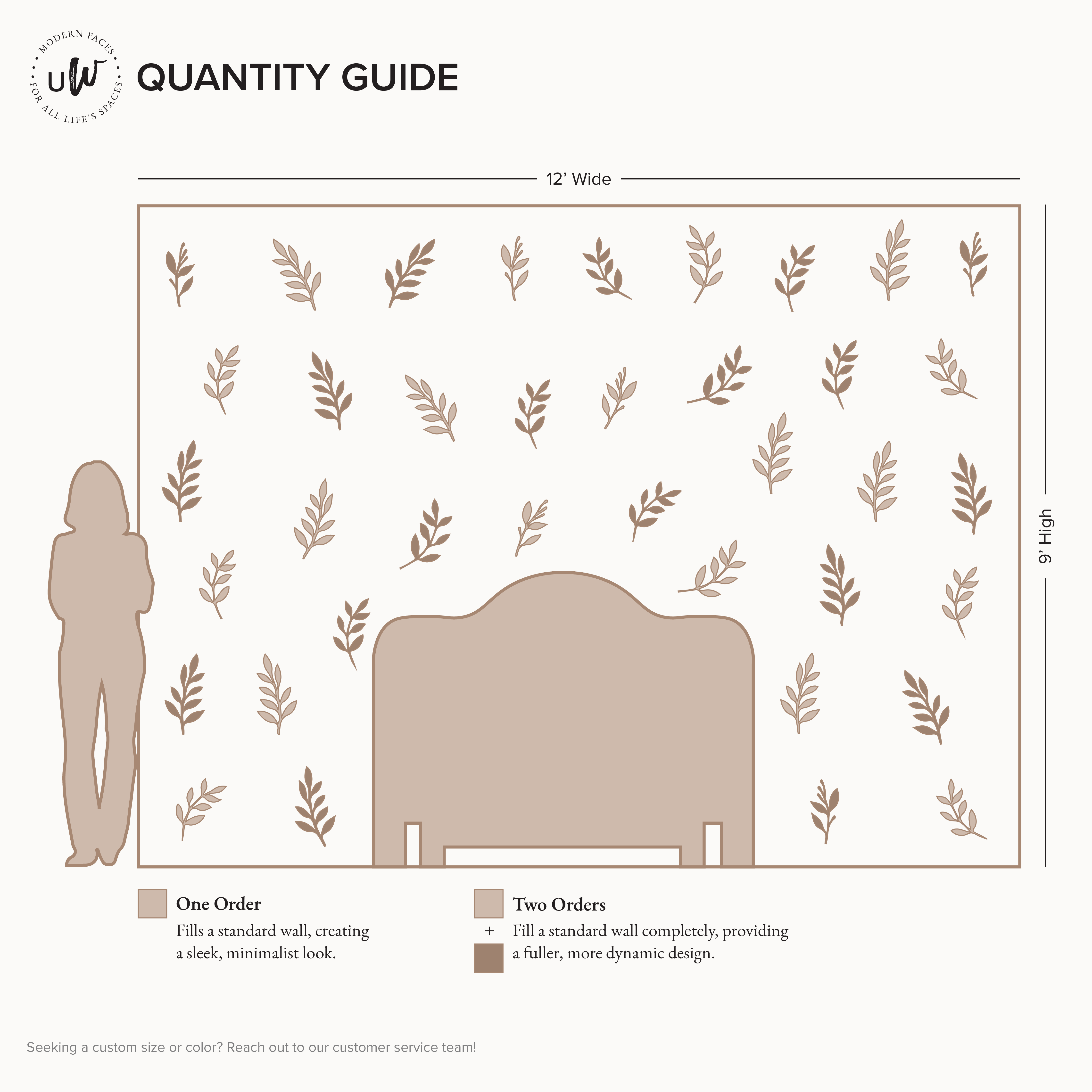 Inked Leaves Wall Decals | Urbanwalls