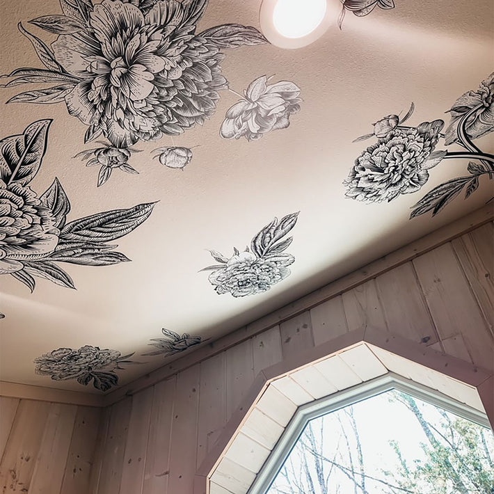 Black & White Flower Wall Decals — Peel & Stick | Urbanwalls ...
