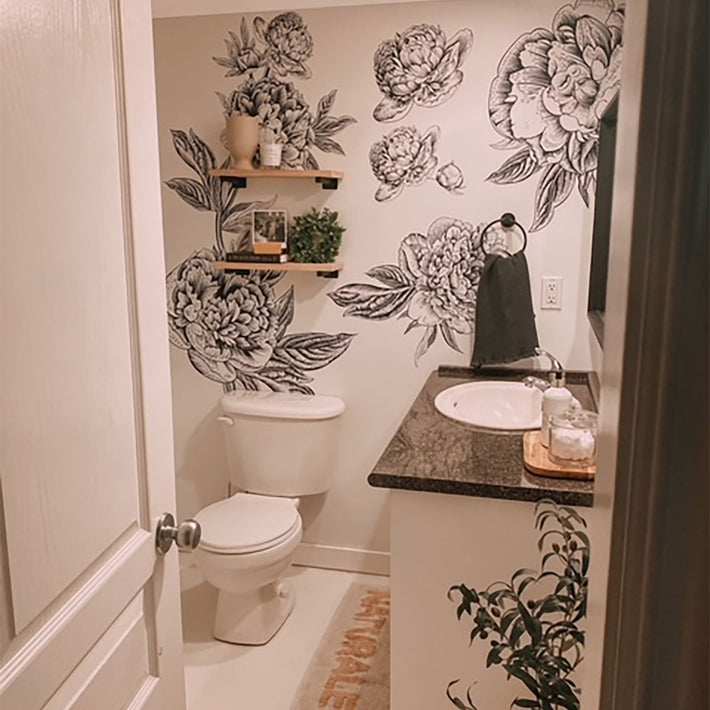 Black & White Flowers Wall Decals | Urbanwalls – Urbanwalls Inc.