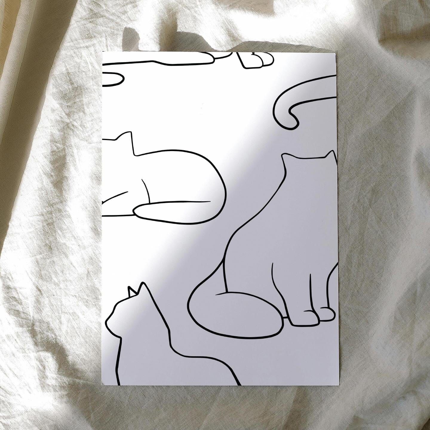 Elevate Your Space with Line Art Cat Wallpaper - A Purrfect Blend of ...