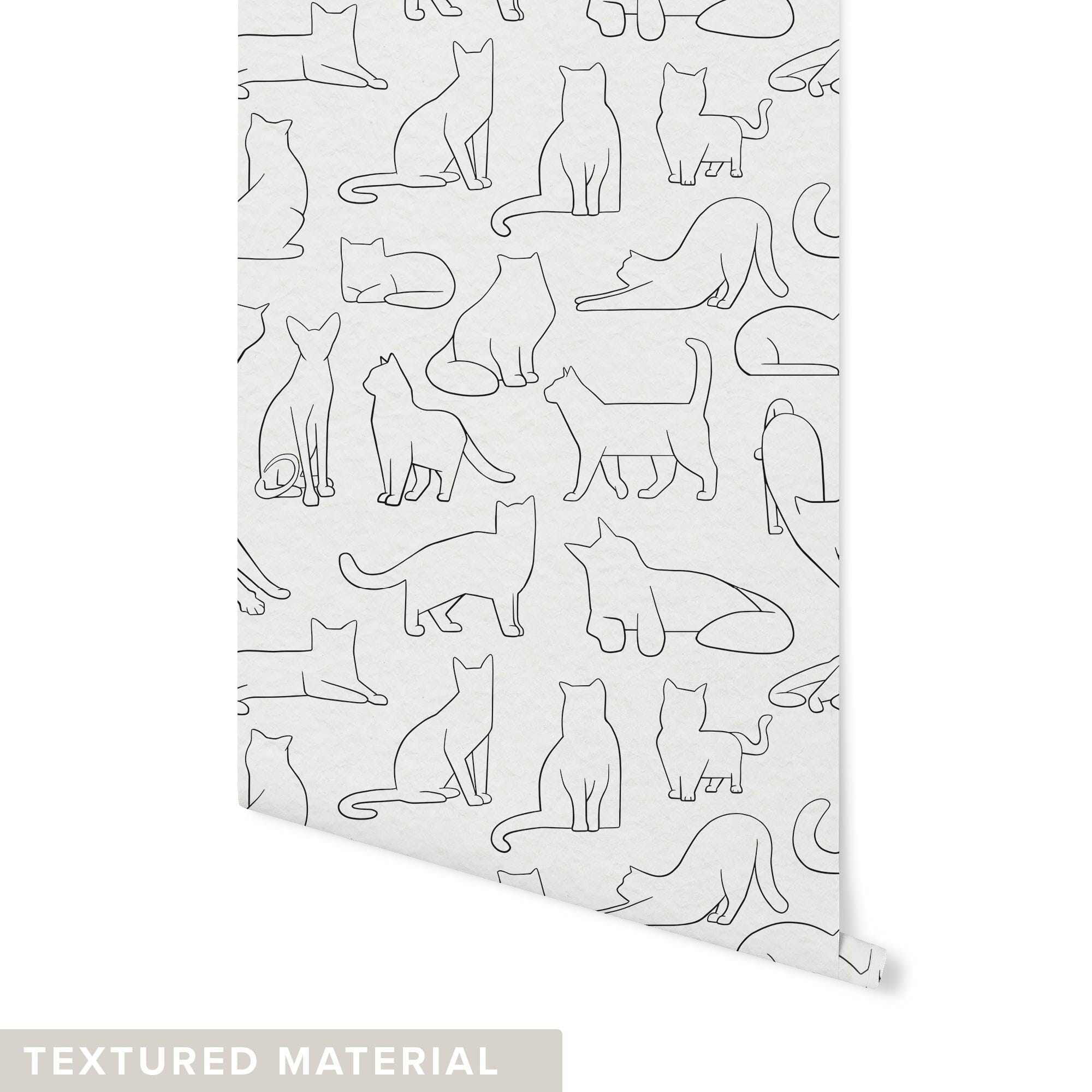 Elevate Your Space with Line Art Cat Wallpaper - A Purrfect Blend of ...