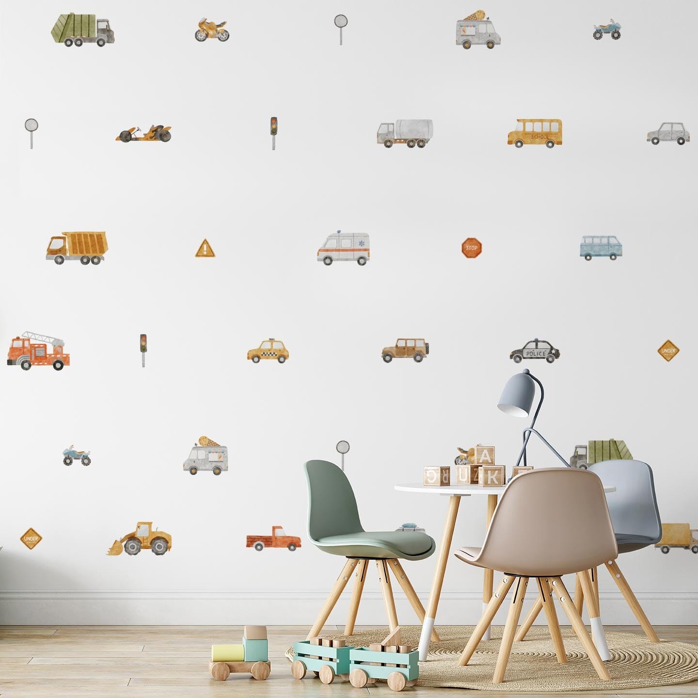 Urban Exploration Begins: City Cars Wall Decals | Playful Room Decor ...
