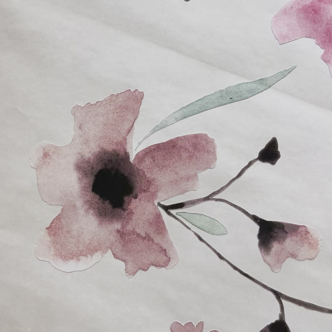 Pink Watercolor Flowers Wall Decals | Urbanwalls
