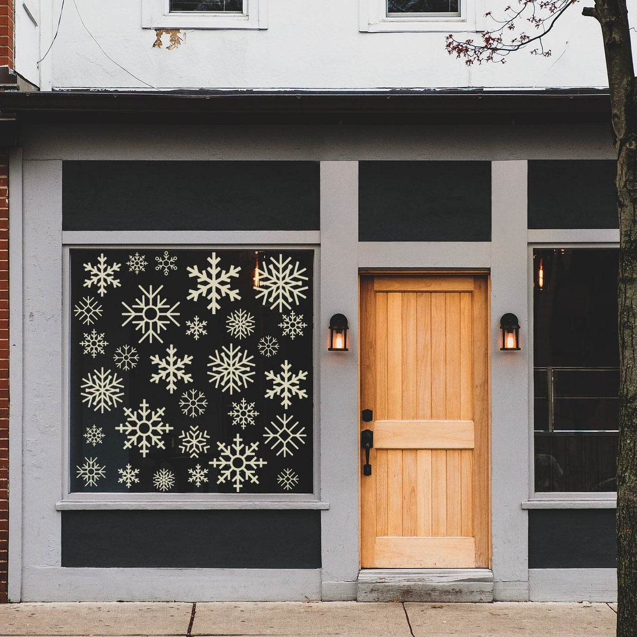 Snowflakes Storefront Window Decals | Holiday Decals | Urbanwalls ...