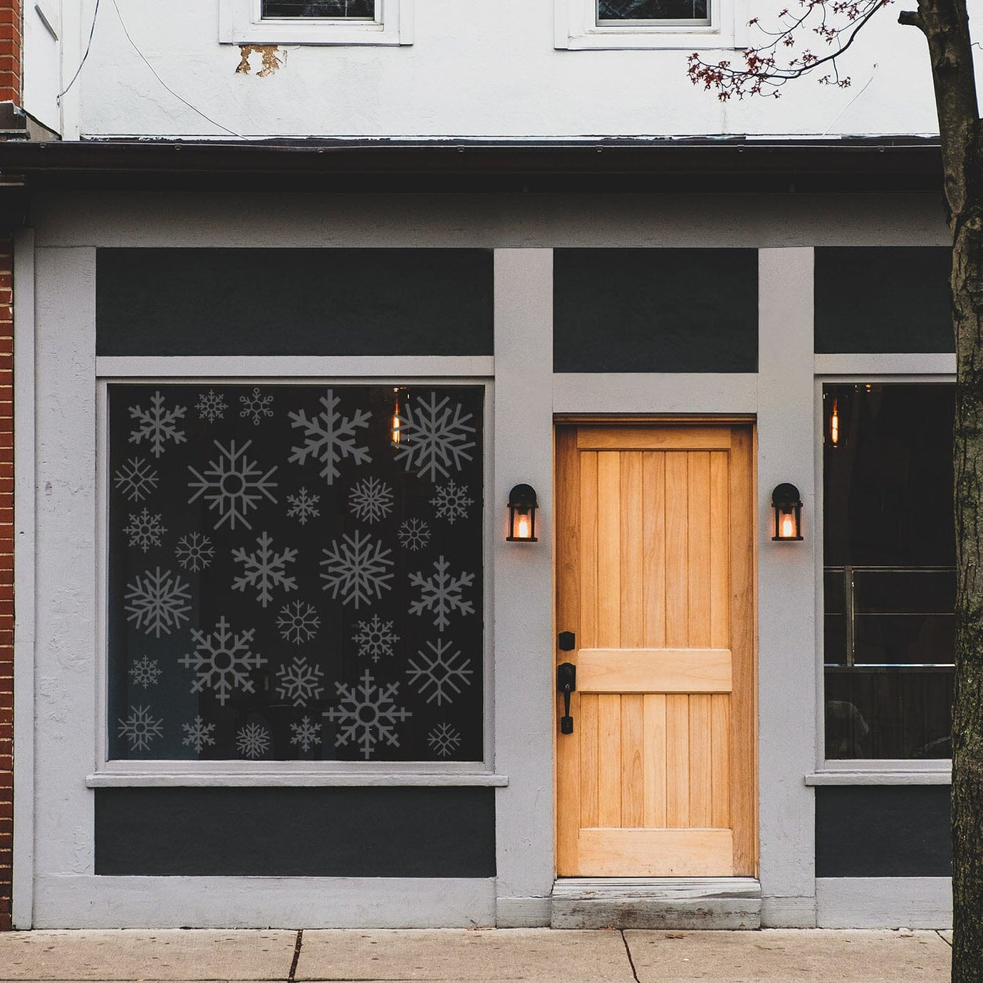 Snowflakes Storefront Window Decals | Holiday Decals | Urbanwalls ...