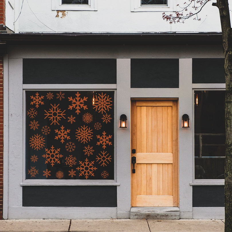Snowflakes Storefront Window Decals | Holiday Decals | Urbanwalls ...