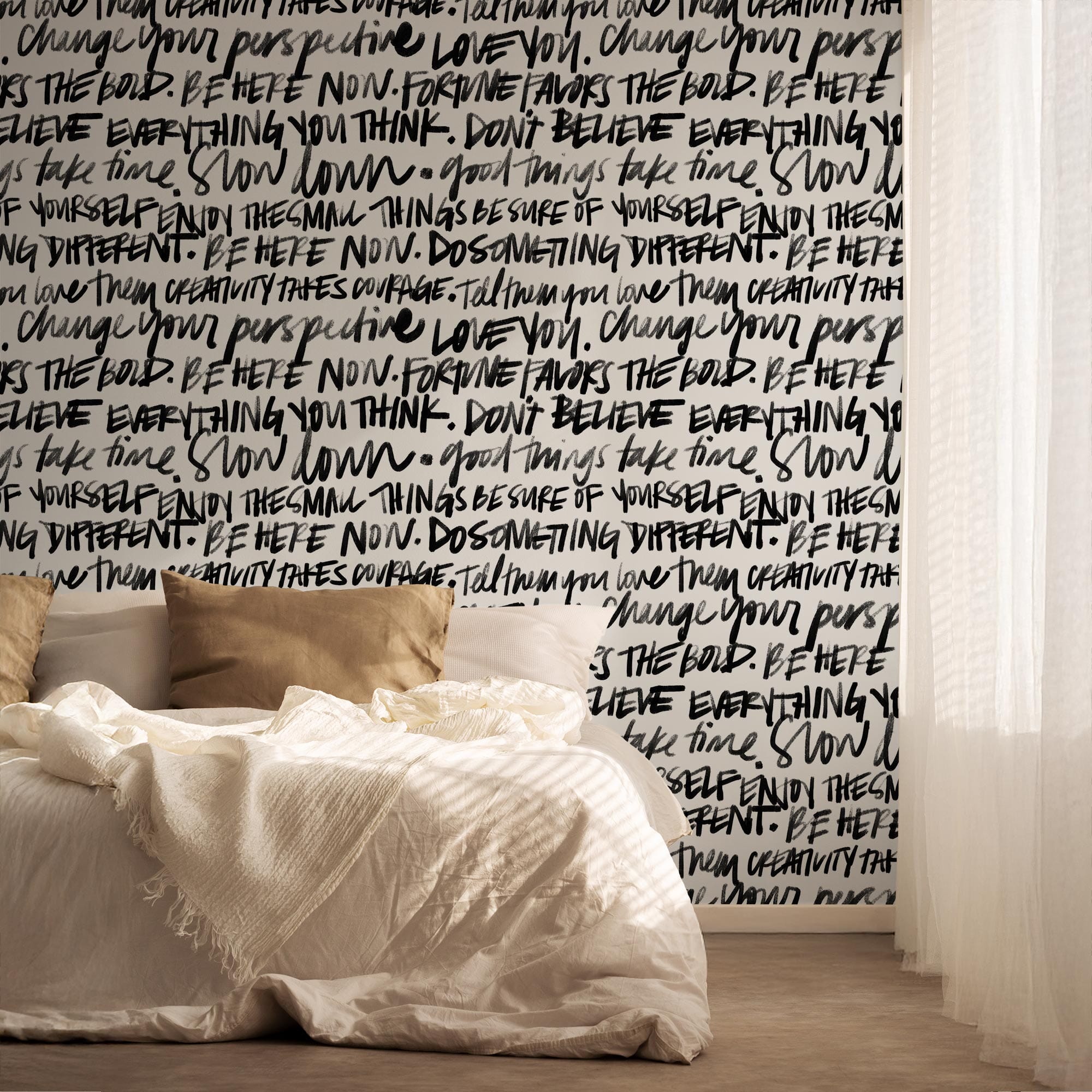 Handwritten Wall Mural – Minimalist Peel & Stick Design | Urbanwalls ...