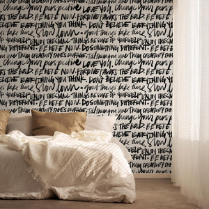 Handwritten Wall Mural – Minimalist Peel & Stick Design | Urbanwalls ...