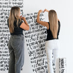 Handwritten Wall Mural – Minimalist Peel & Stick Design | Urbanwalls ...