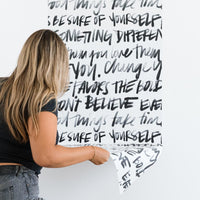 Handwritten Wall Mural – Minimalist Peel & Stick Design | Urbanwalls ...