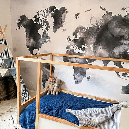 Painted World Map Wall Mural | Spring collection Wallpaper | UrbanWalls ...